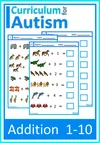 Addition 1-10 Visual Large Print Worksheets Autism Special Education ...
