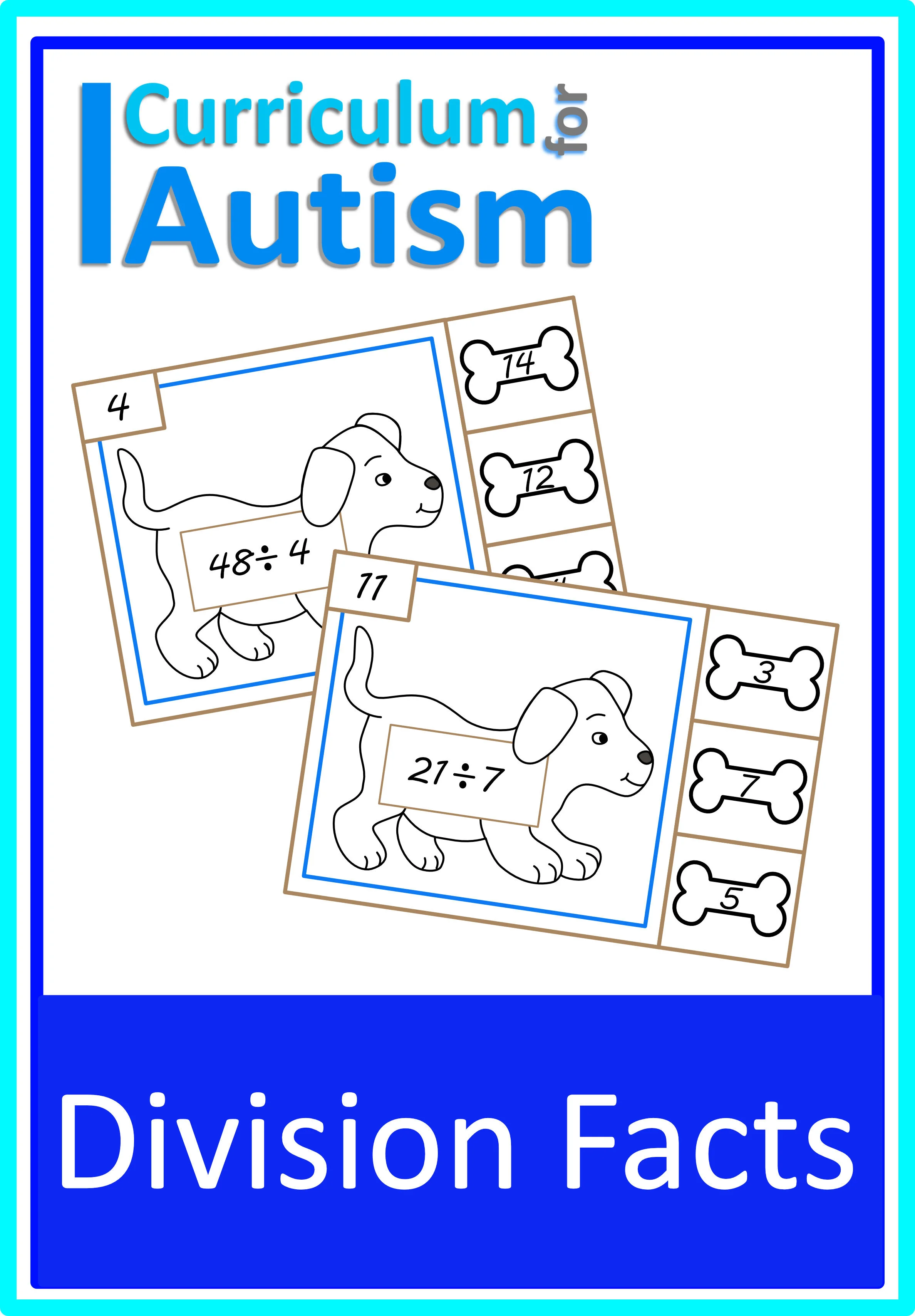 Division Times Tables Facts Clip Cards Autism Special Education ...