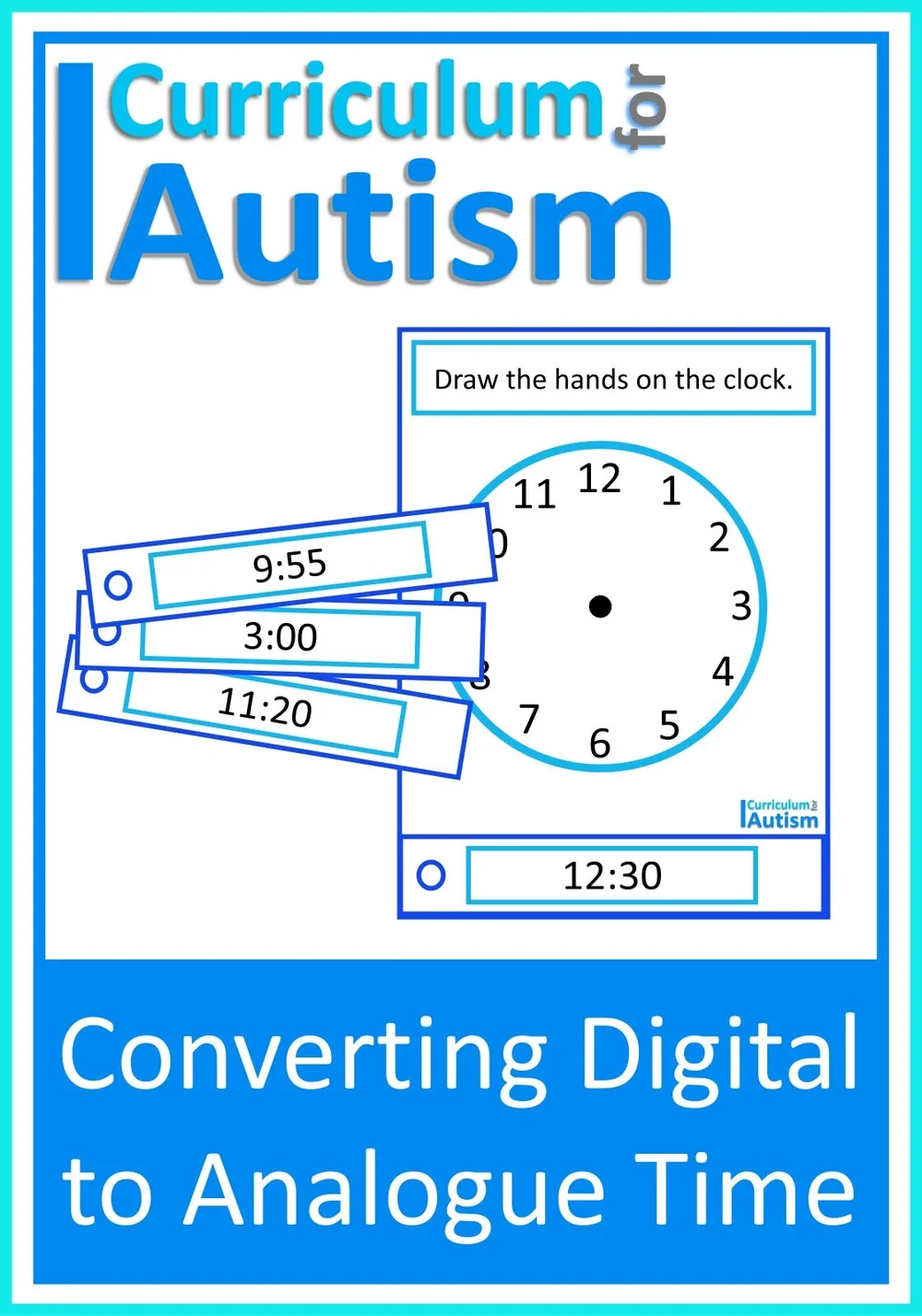 Tell the Time Digital Clocks Flashcards Autism Special Education Life ...