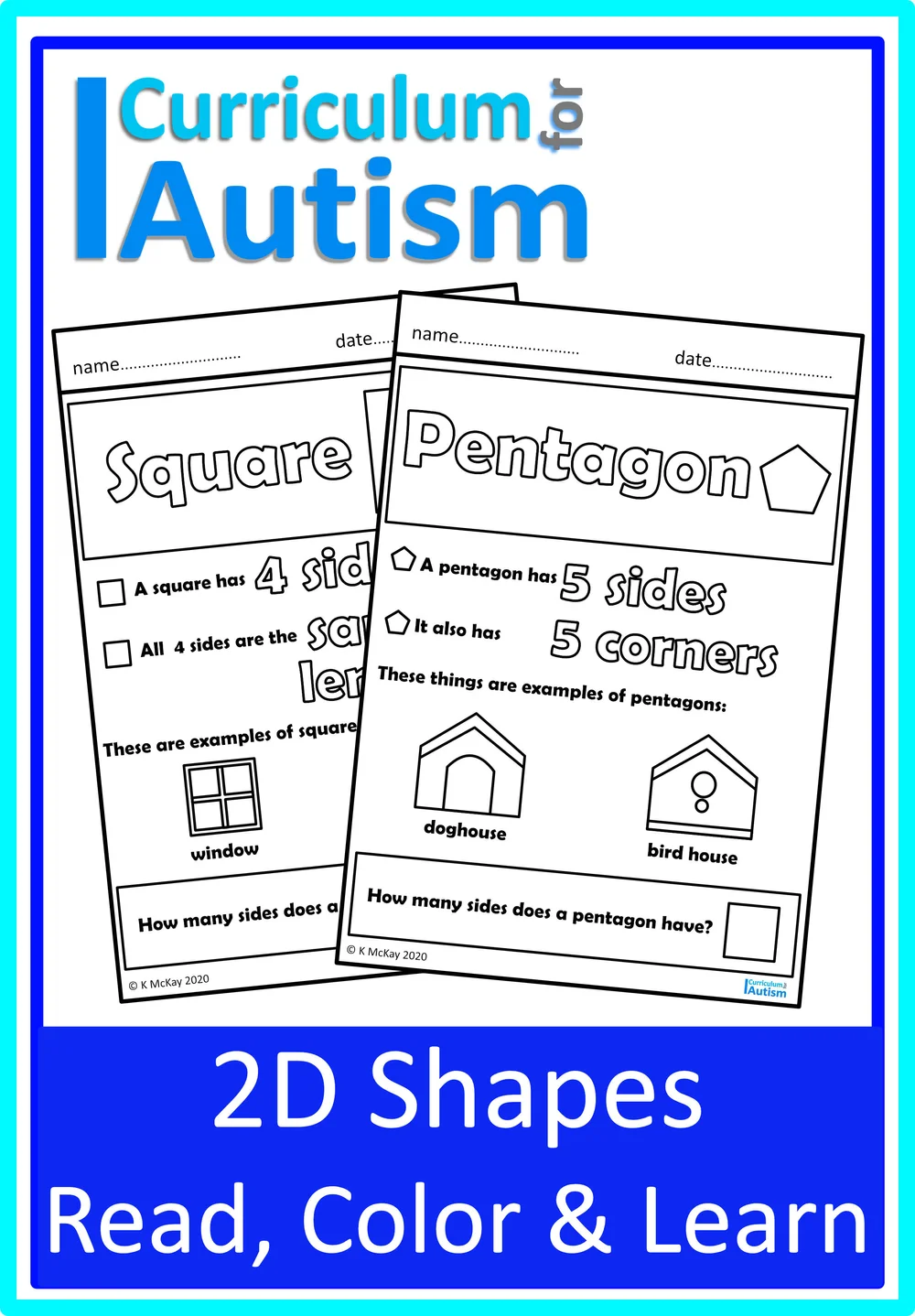 Attributes of 2D Shapes Mats Autism Special Education Self Contained ...