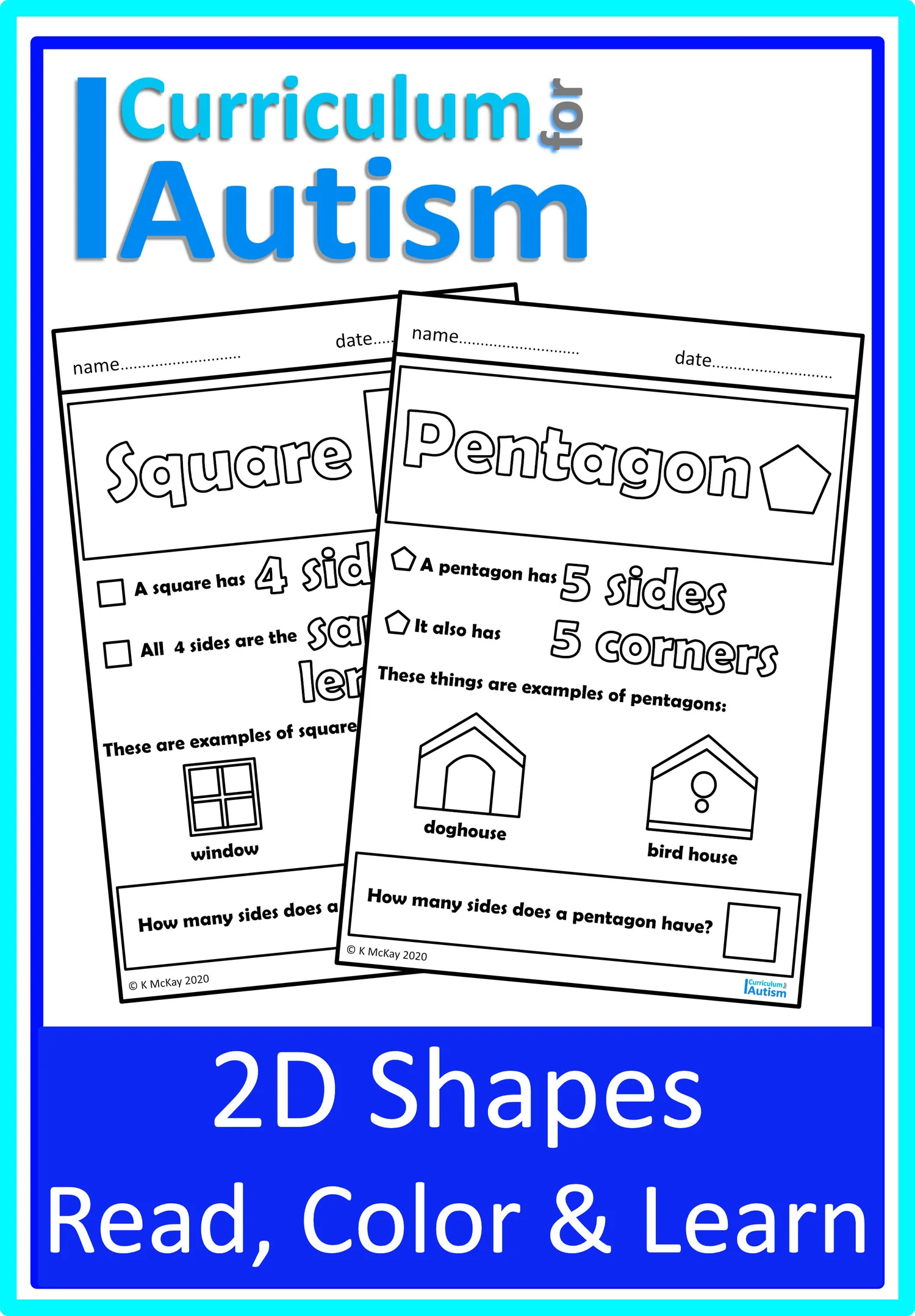Attributes of 2D Shapes Mats Autism Special Education Self Contained ...
