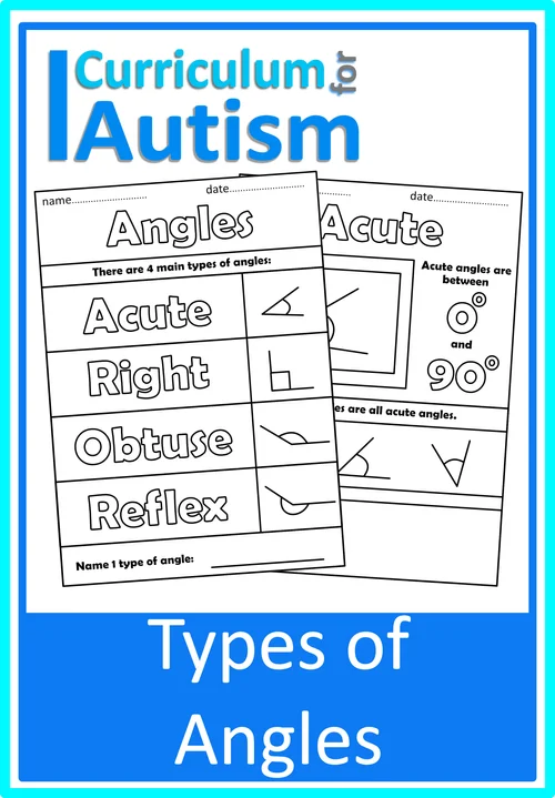 Naming Types of Angles Worksheets Autism Special Education Resource ...