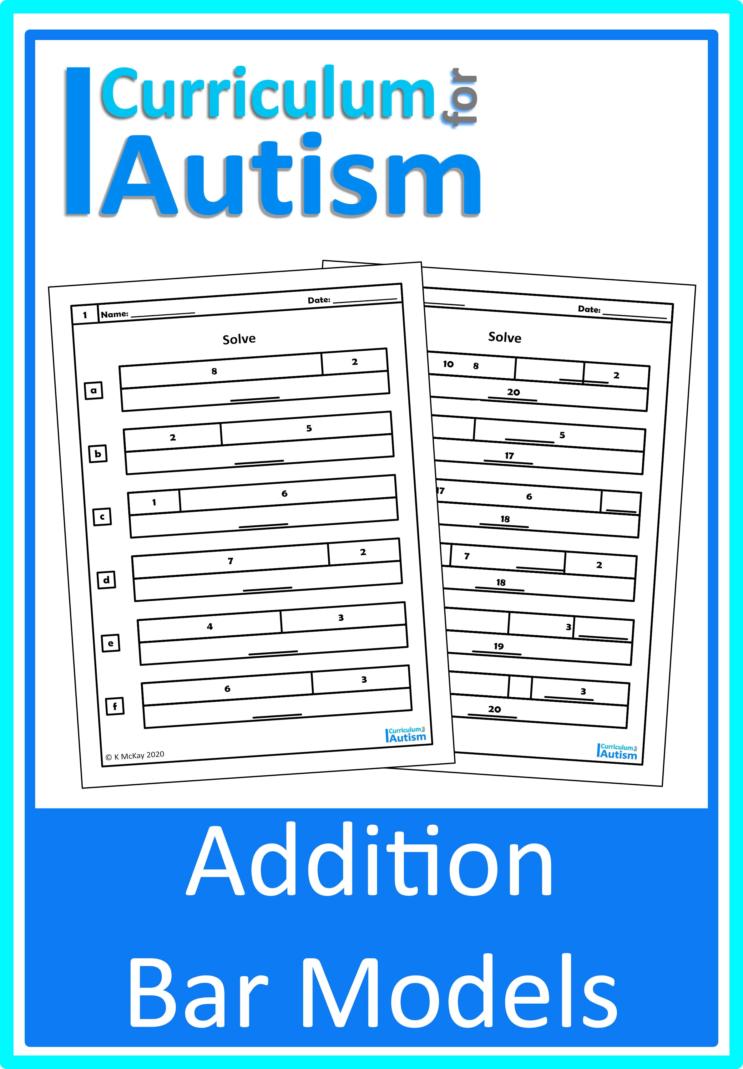 Addition 1-10 Visual Worksheets Autism Special Education Resource Room ...
