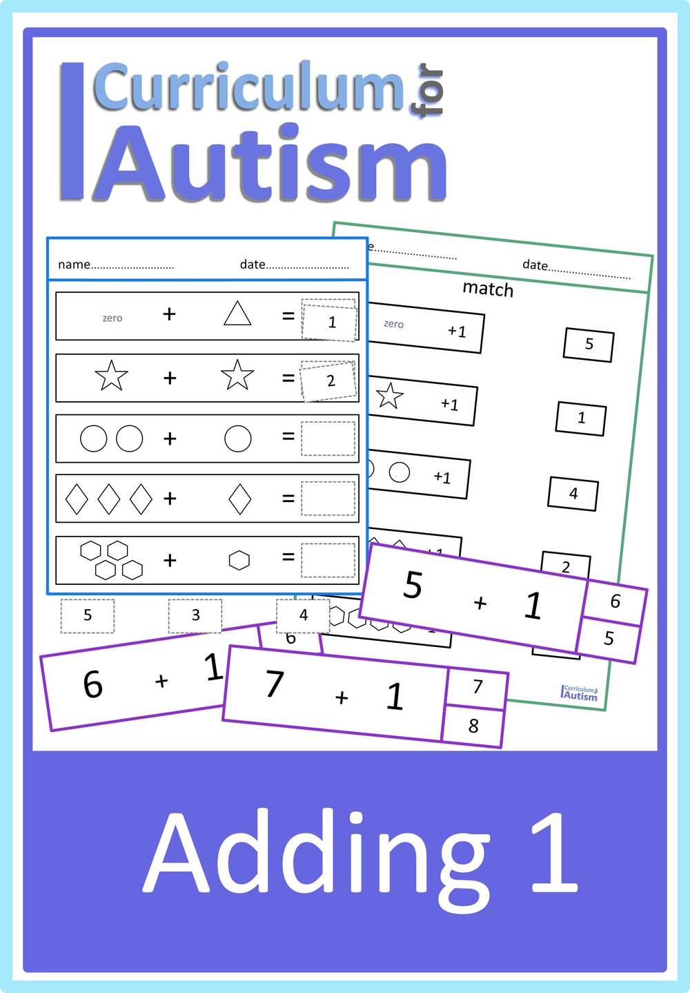 Addition & Subtraction to 20 Clip Cards Autism Special Education Self ...