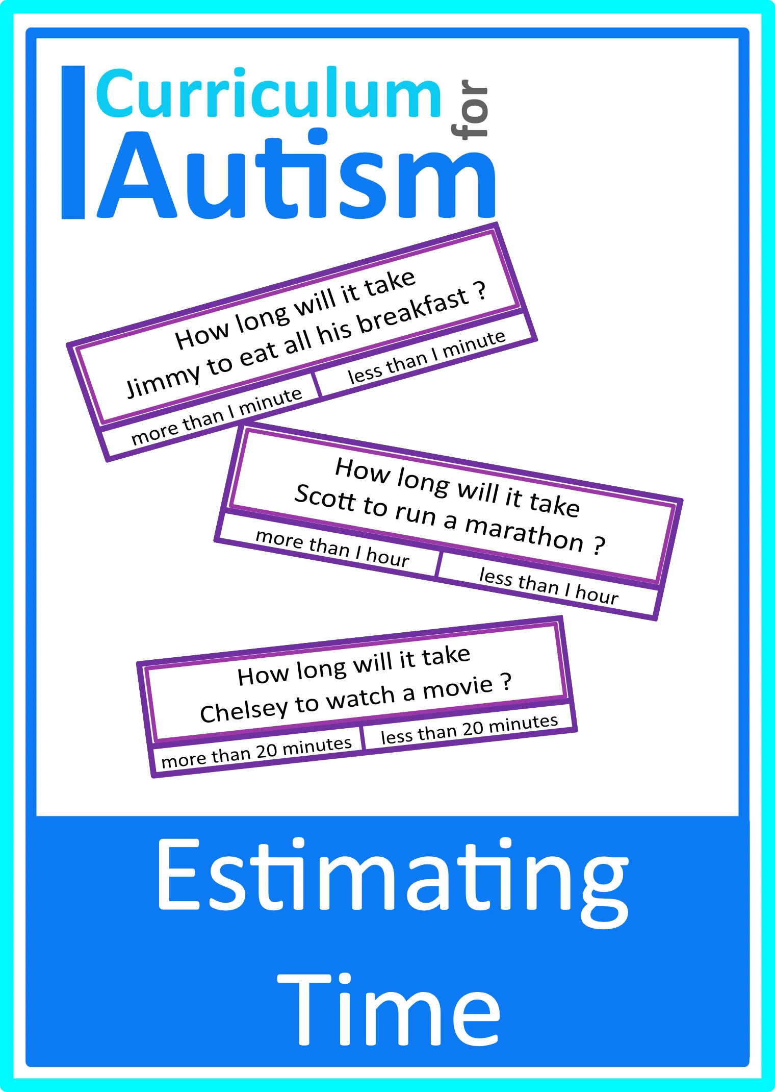 Digital Clocks Calculating Time Task Cards Autism Special Education ...