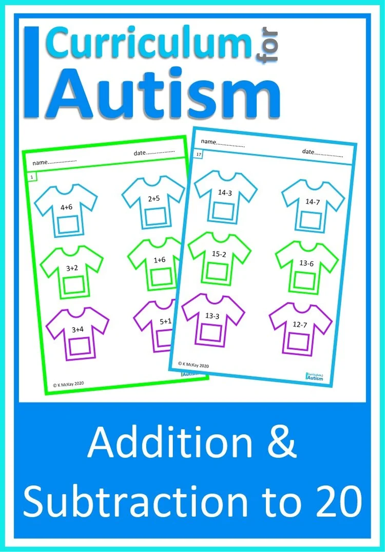 Subtraction to 10 Large Print Worksheets Autism Special Education ...