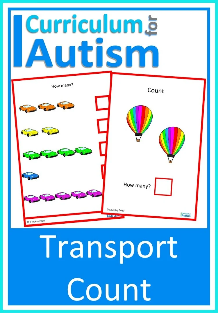 Counting 1-20 Cut + Paste Number Words Worksheets Autism Special ...