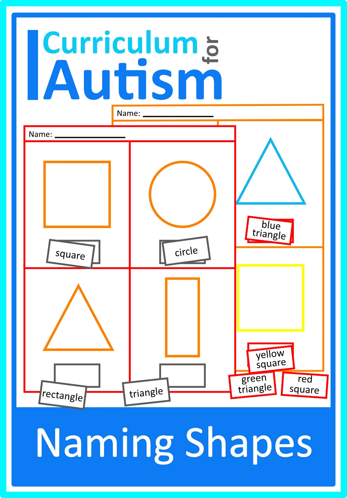 Lines of Symmetry Drawing Shapes Worksheets Autism Special Education ...