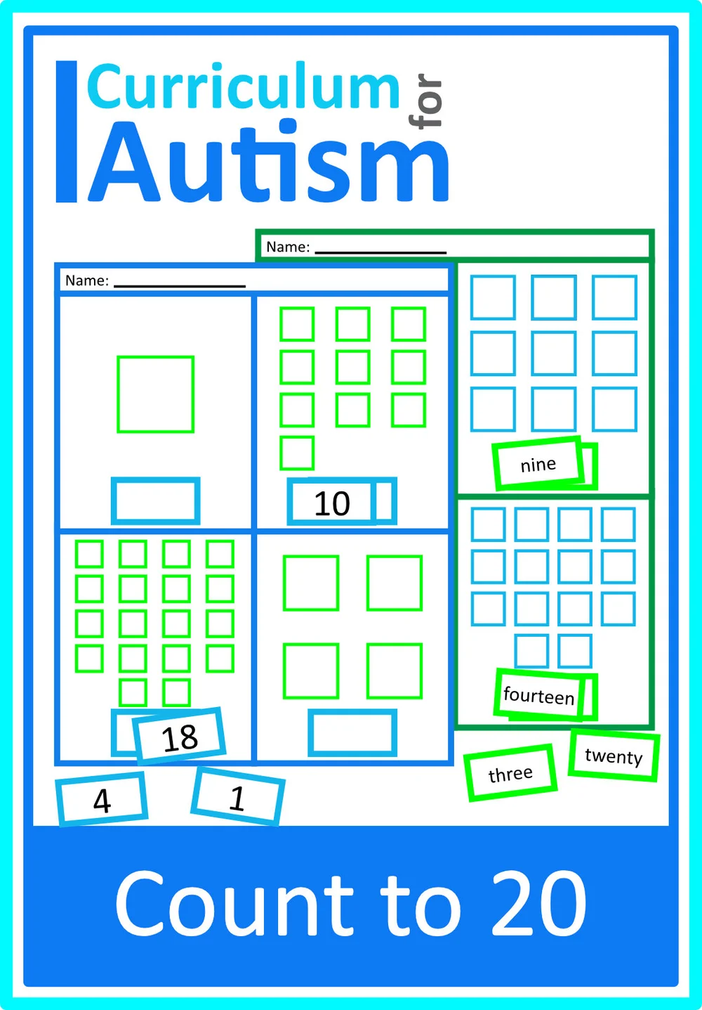 Christmas Count to 10 Cards & Worksheets Autism Special Education ...