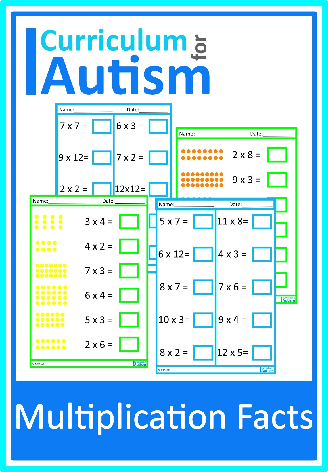 Free Arrays & Equal Groups for Multiplication Worksheets Autism Special ...