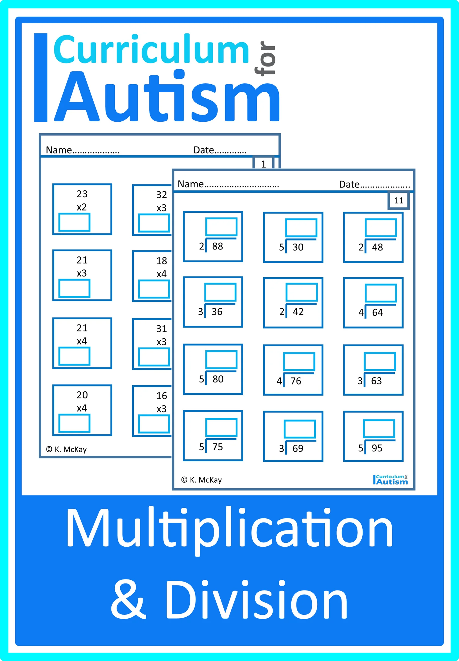 Factors & Multiples Worksheets Autism Special Education Inclusion ...