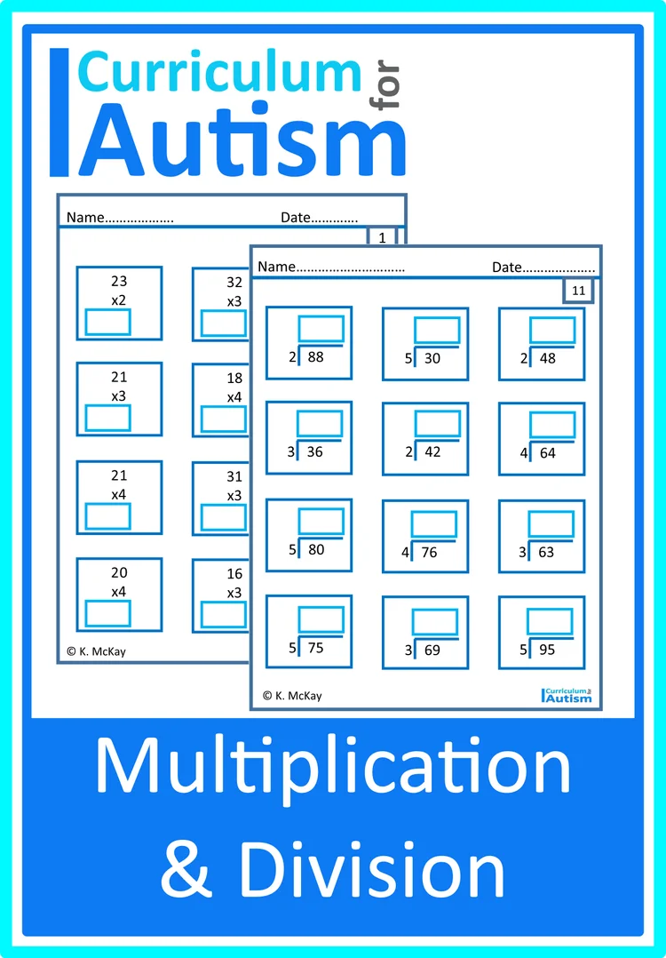 Factors & Multiples Worksheets Autism Special Education Inclusion ...