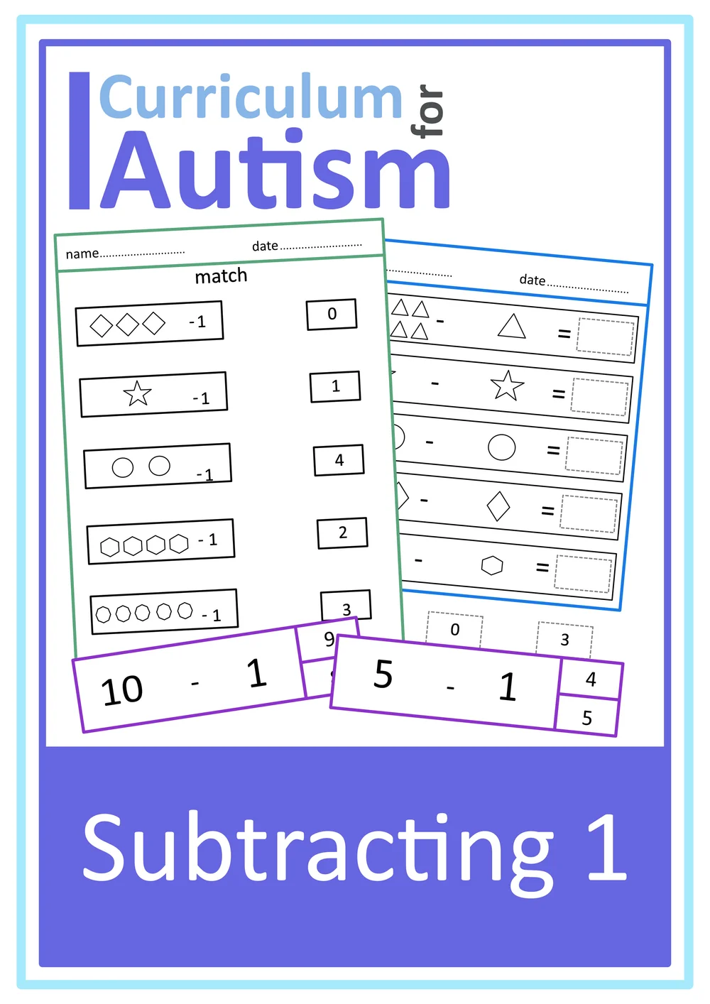 Subtraction 1-10 Animal Clip Cards Autism Special Education Resource ...