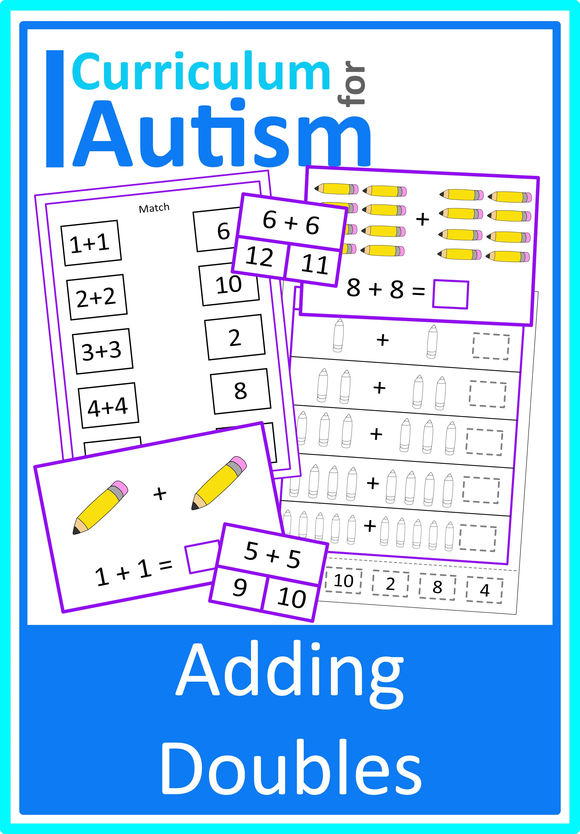 Addition & Subtraction to 10 Winter Theme Worksheets Autism Special ...