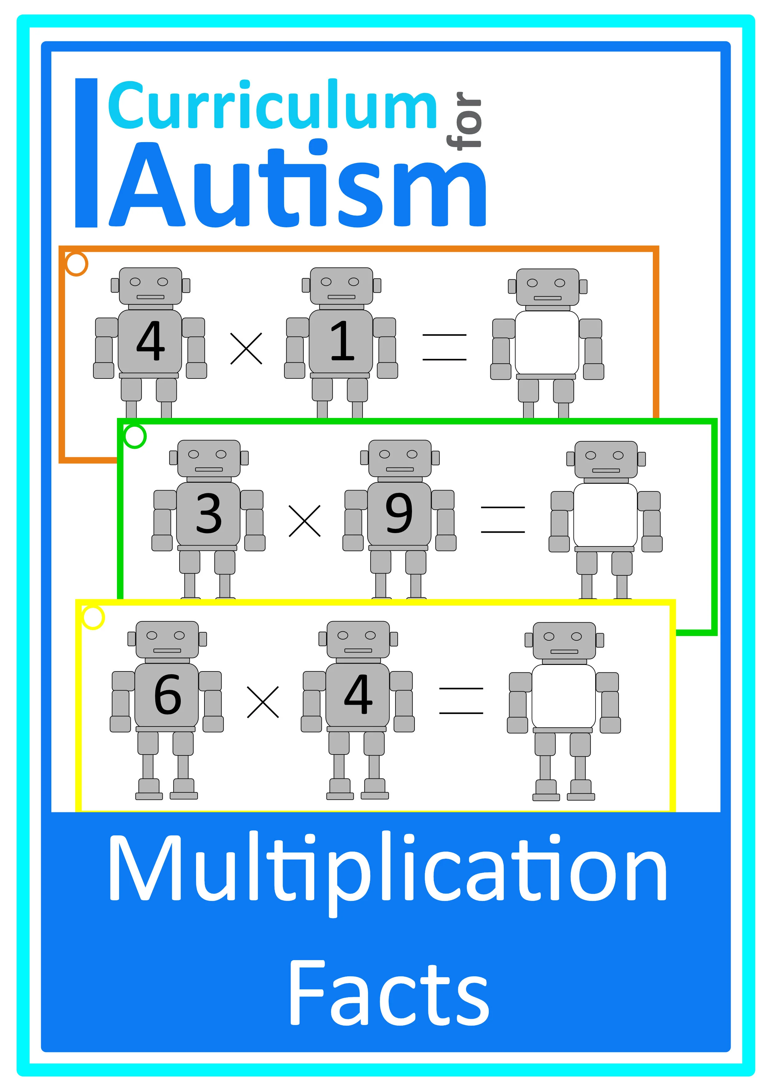 Multiplication Facts Times Tables Cards Autism Special Education ...