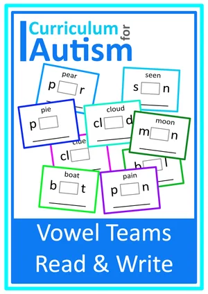 Phonics Vowel Teams Decoding & Spelling Worksheets Autism Special ...