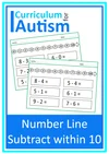 Subtraction 1-10 Facts Task Cards Autism Special Education Resource ...