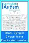 Phonics CVC CVCE CVCC Large Print Word Searches Autism Special ...