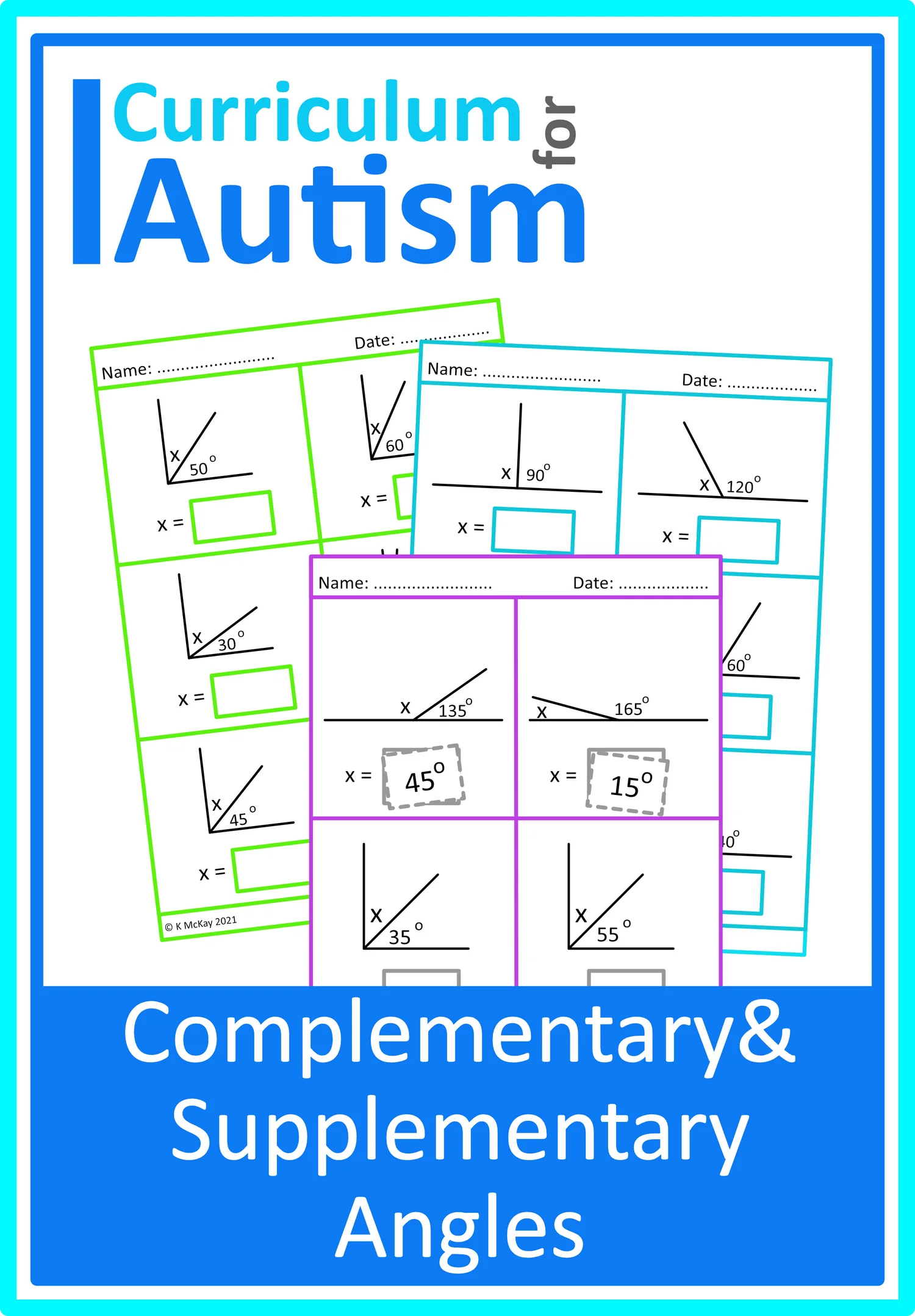 Naming Types of Angles Worksheets Autism Special Education Resource ...