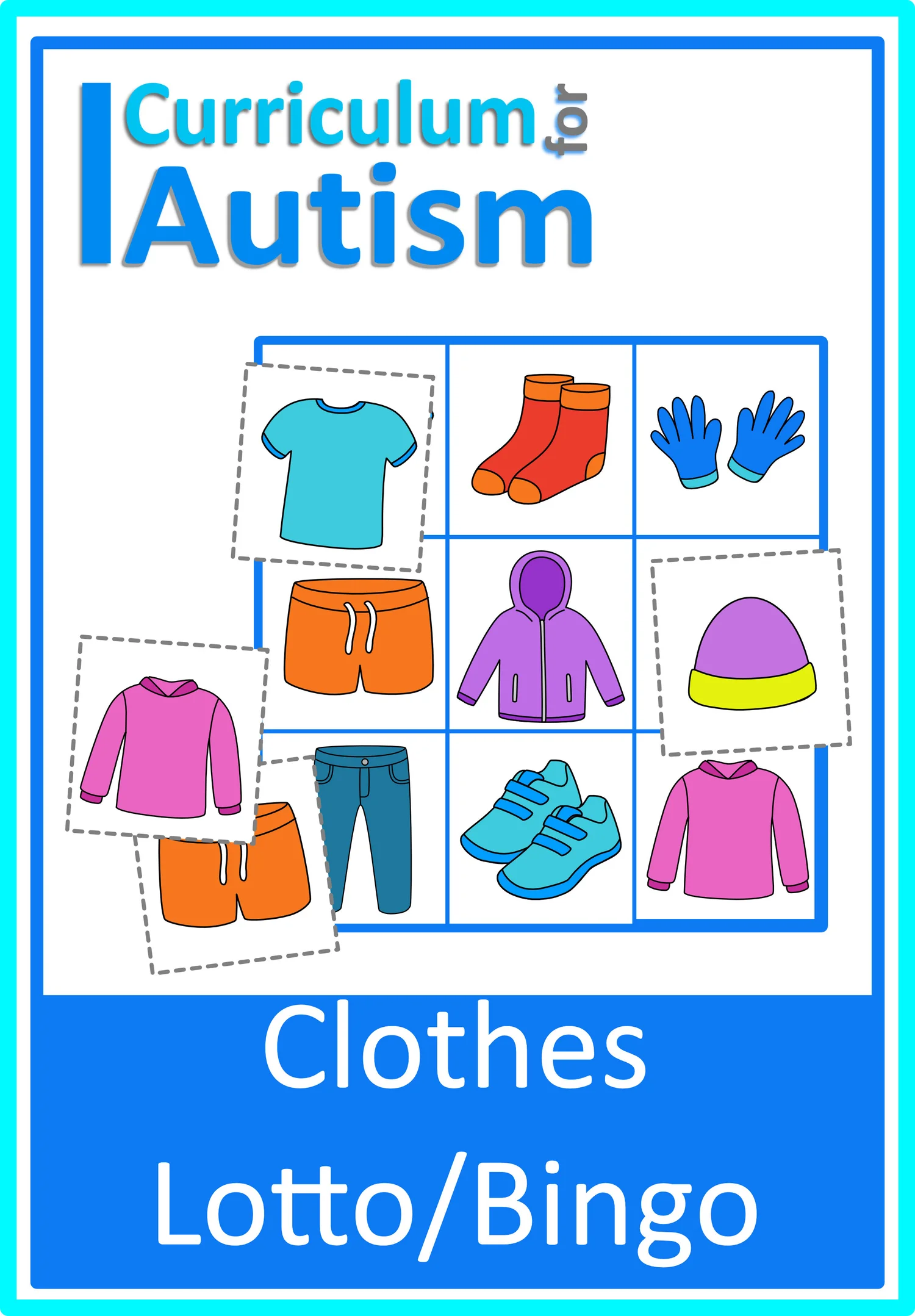 Autism Speech Picture Dominoes Game Clothes & Colors Match Special ...