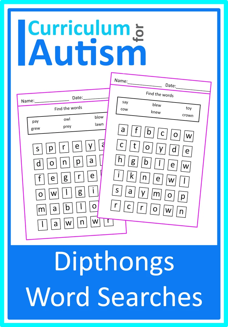 Phonics CVC CVCE CVCC Large Print Word Searches Autism Special ...