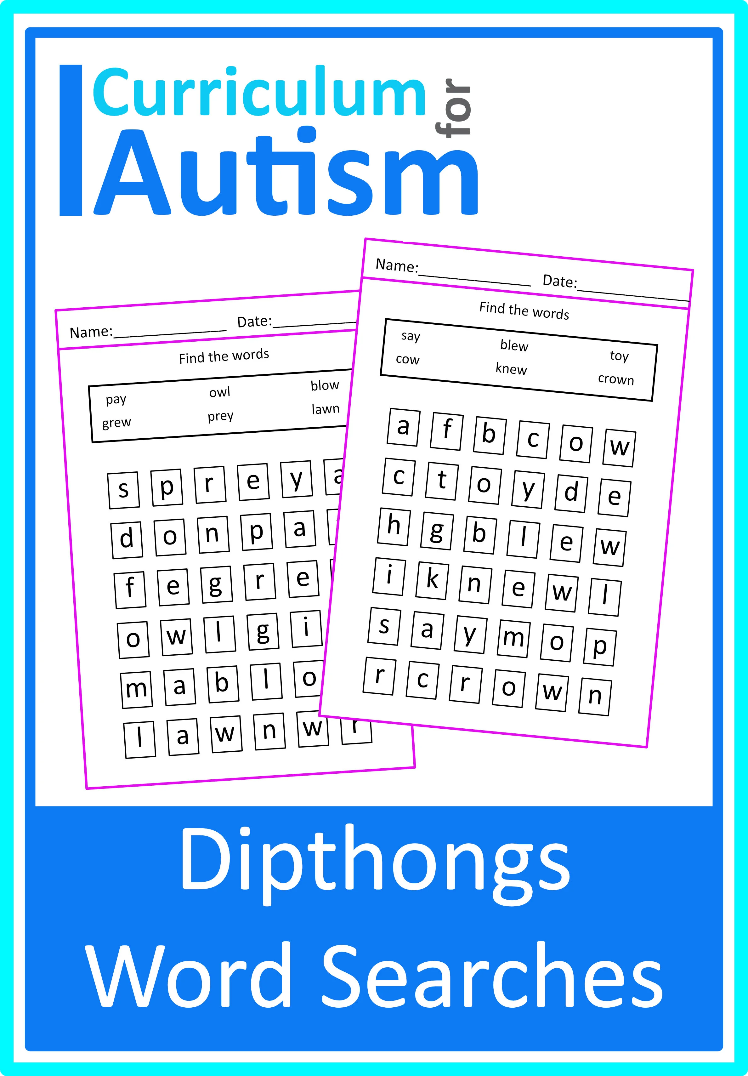 Phonics CVC CVCE CVCC Large Print Word Searches Autism Special ...