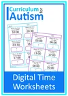 Tell The Time Digital Clocks Large Print Flashcards Autism Special ...