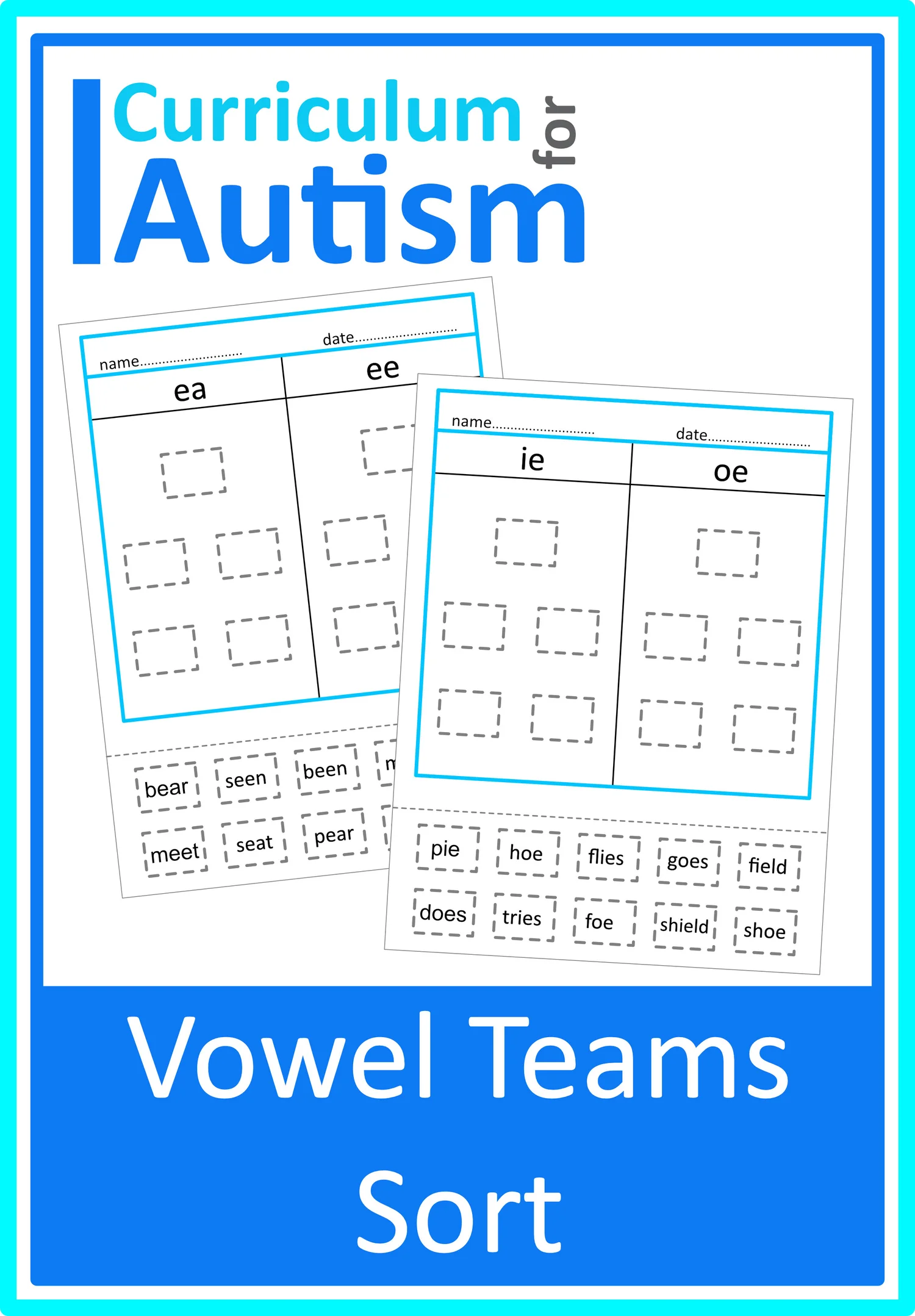 Phonics Decodable Sentences Worksheets Autism Special Education ...