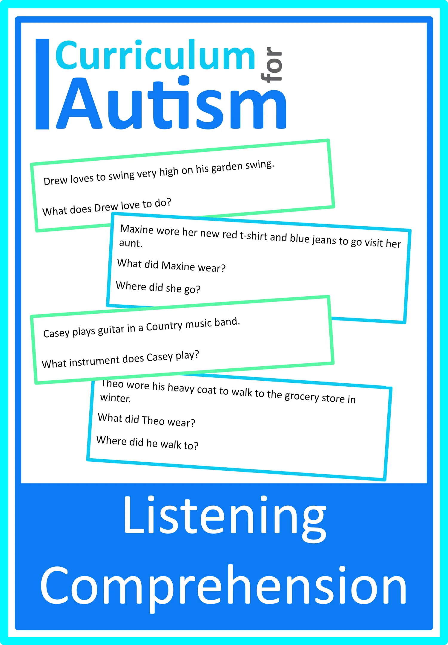 Simple Poems Reading Comprehension Worksheets Autism Special Education ...