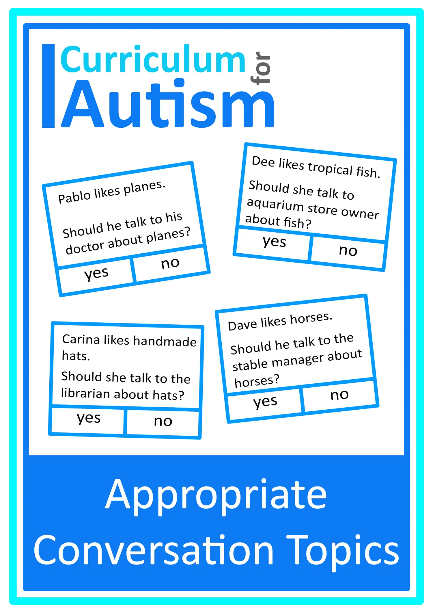 Autism Speech & Language Conversation Prompt Cards Getting To Know Knew ...