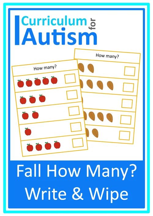 Autism & Special Education Math Worksheets, Cards & Activities for ...