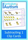 Large Print Subtraction to 10 Worksheets Task Cards Autism Special ...