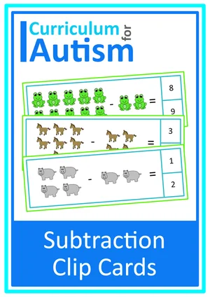 Number Line Subtraction within 10 Worksheets Autism Special Education ...