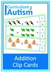 Addition 1-10 Large Print Worksheets & Cards Autism Special Education ...