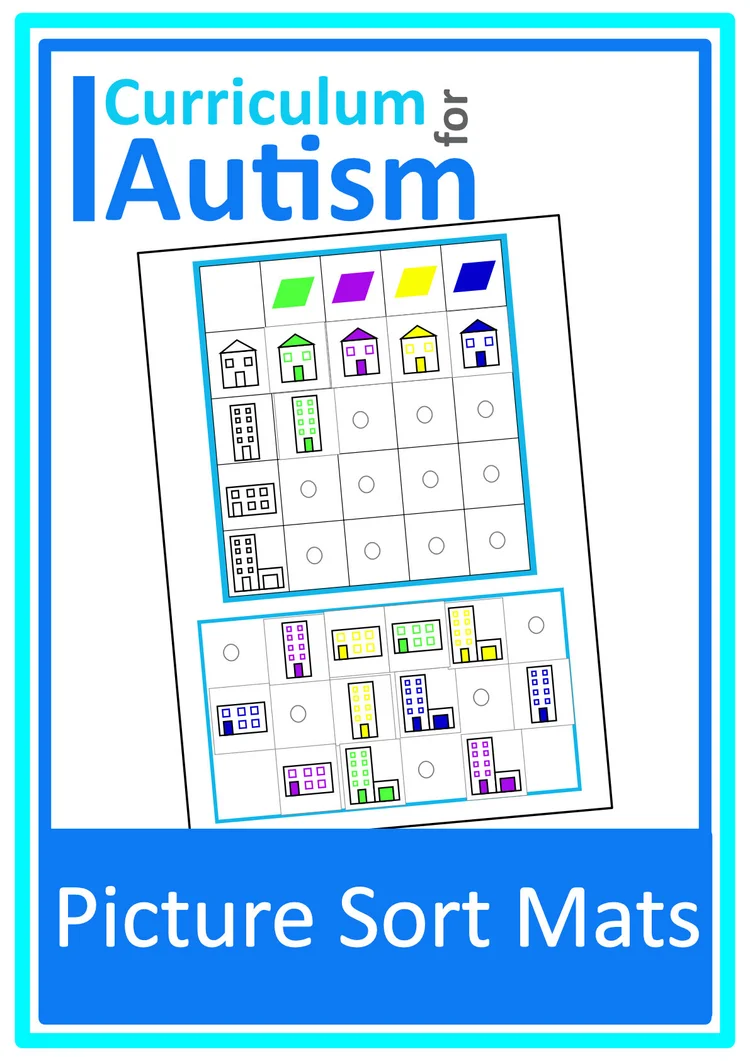 Autism Identical Matching Colors Robots Task Cards Special Ed ...