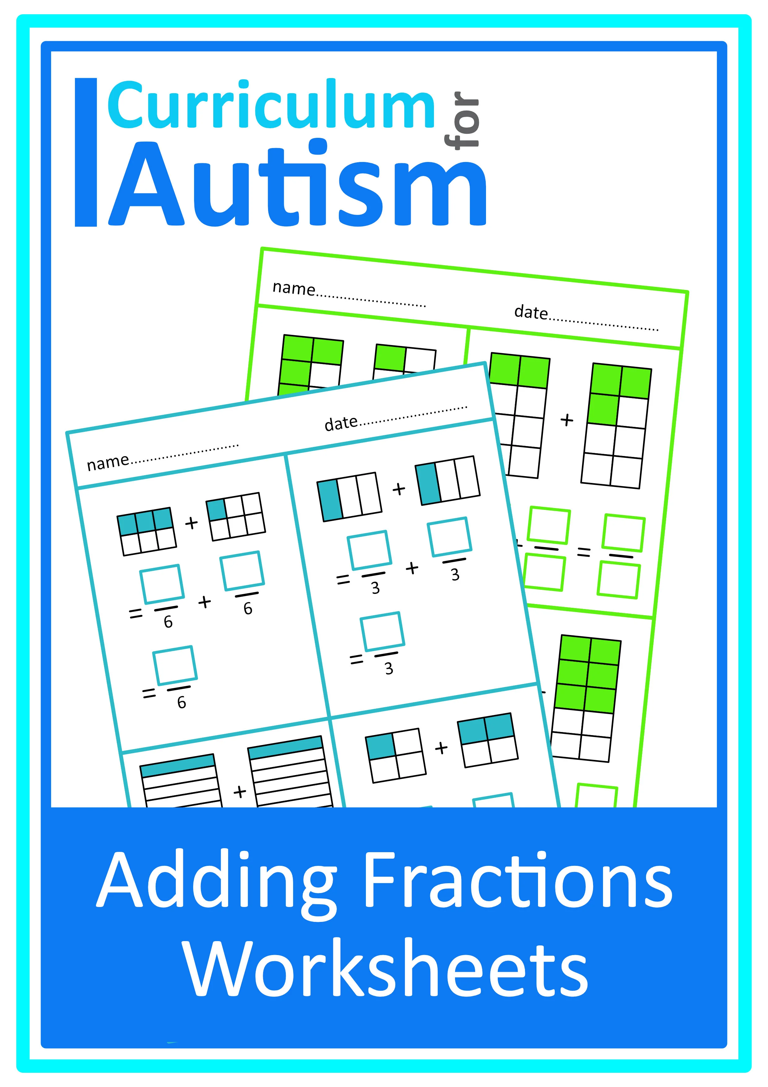 Simple Fractions of Shapes Folding Books Autism Special Education ...