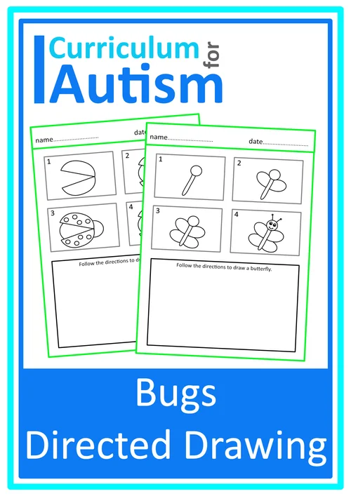 Reading & Following Directions Drawing Worksheets Autism Special Ed ...