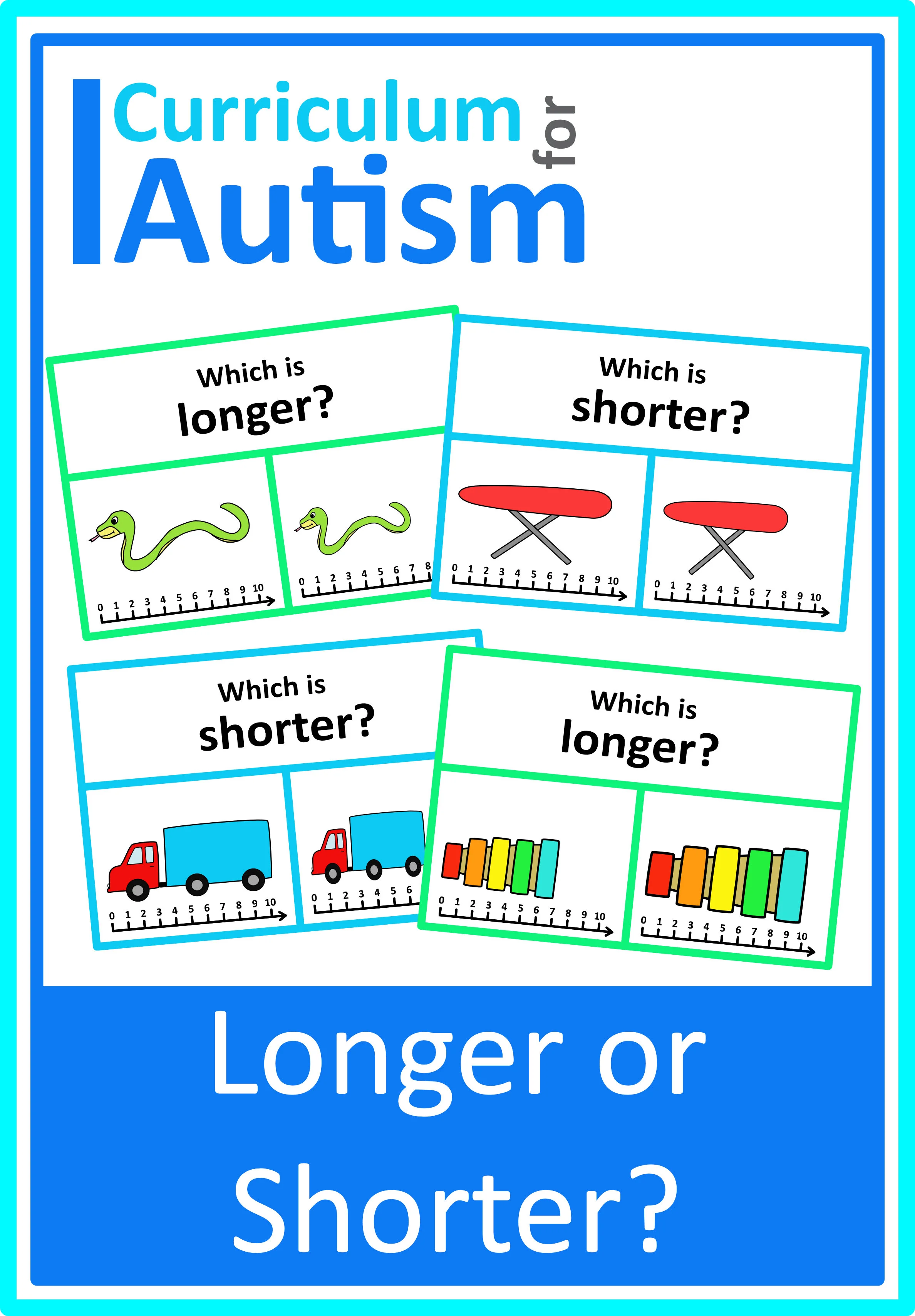 Taller or Shorter Introducing Measurement Clip Cards Autism Special ...