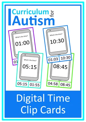 Digital Clocks Calculating Time Task Cards Autism Special Education ...