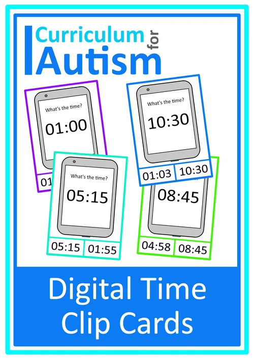 Digital Clocks Calculating Time Task Cards Autism Special Education ...