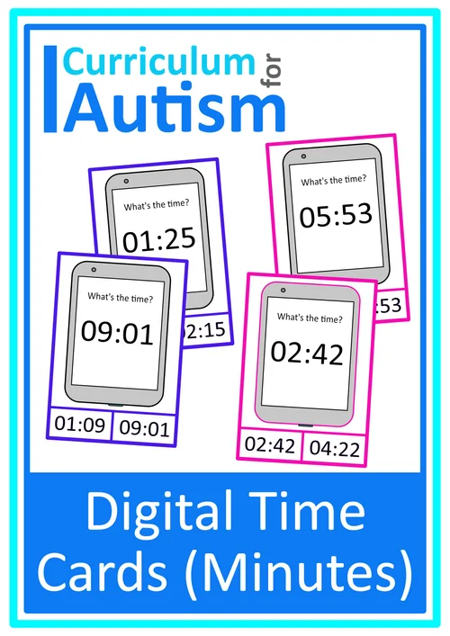 Telling The Time Digital Clocks Match Worksheets Autism Special ...
