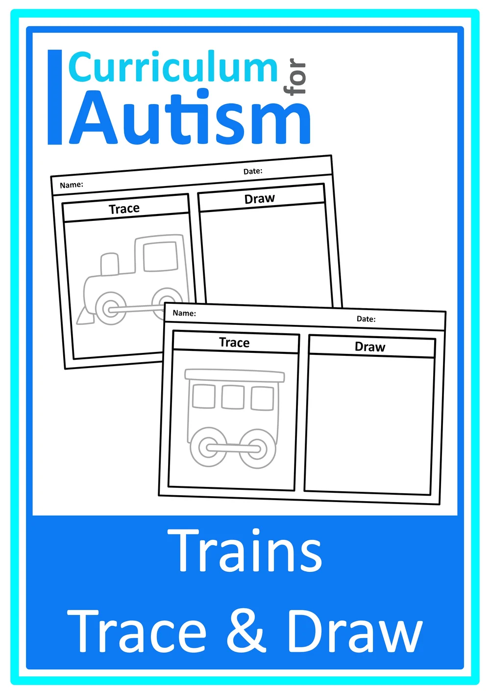 Trace & Draw Transportation Theme Worksheets Autism Special Education ...