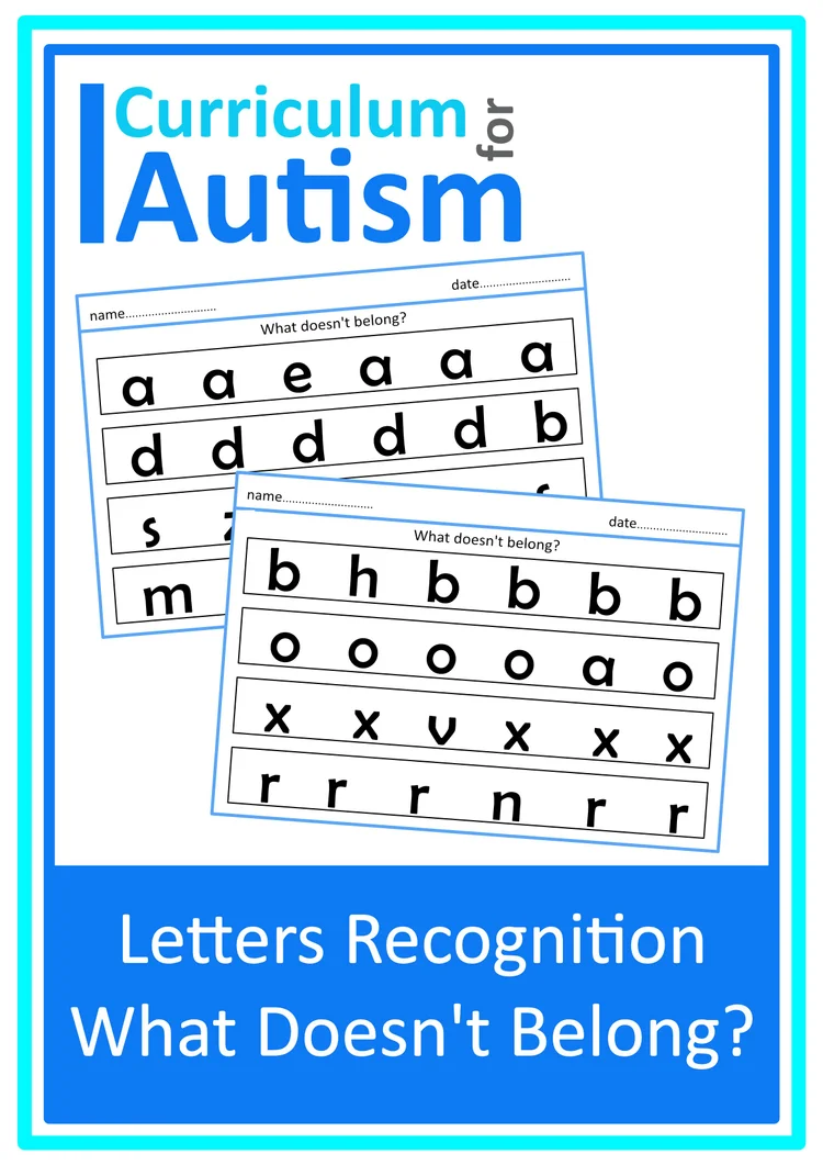 Alphabet Uppercase Letter Recognition Cards Autism Special Education ...