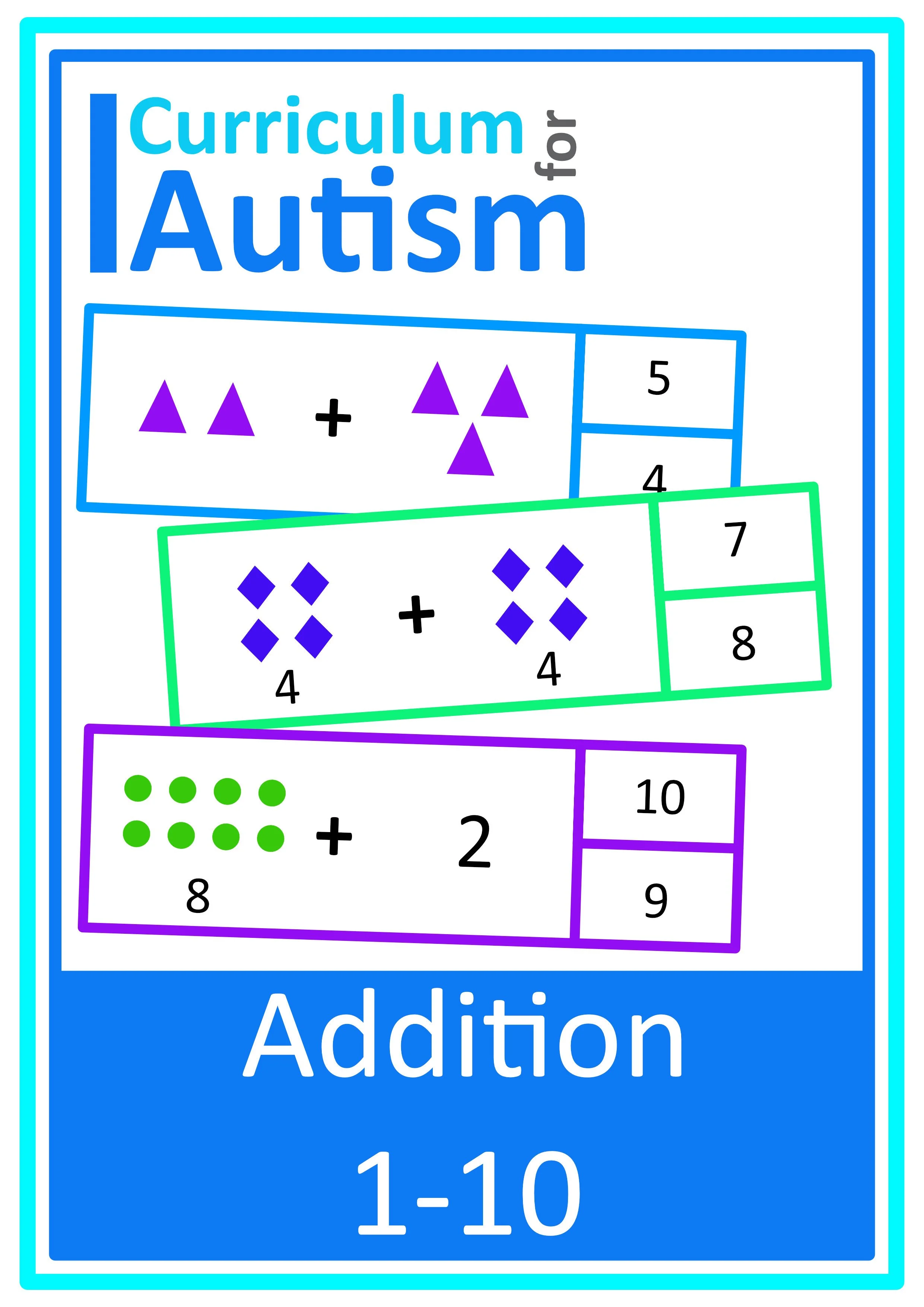 Addition 10-20 Cut Paste Worksheets Autism Special Education Resource ...