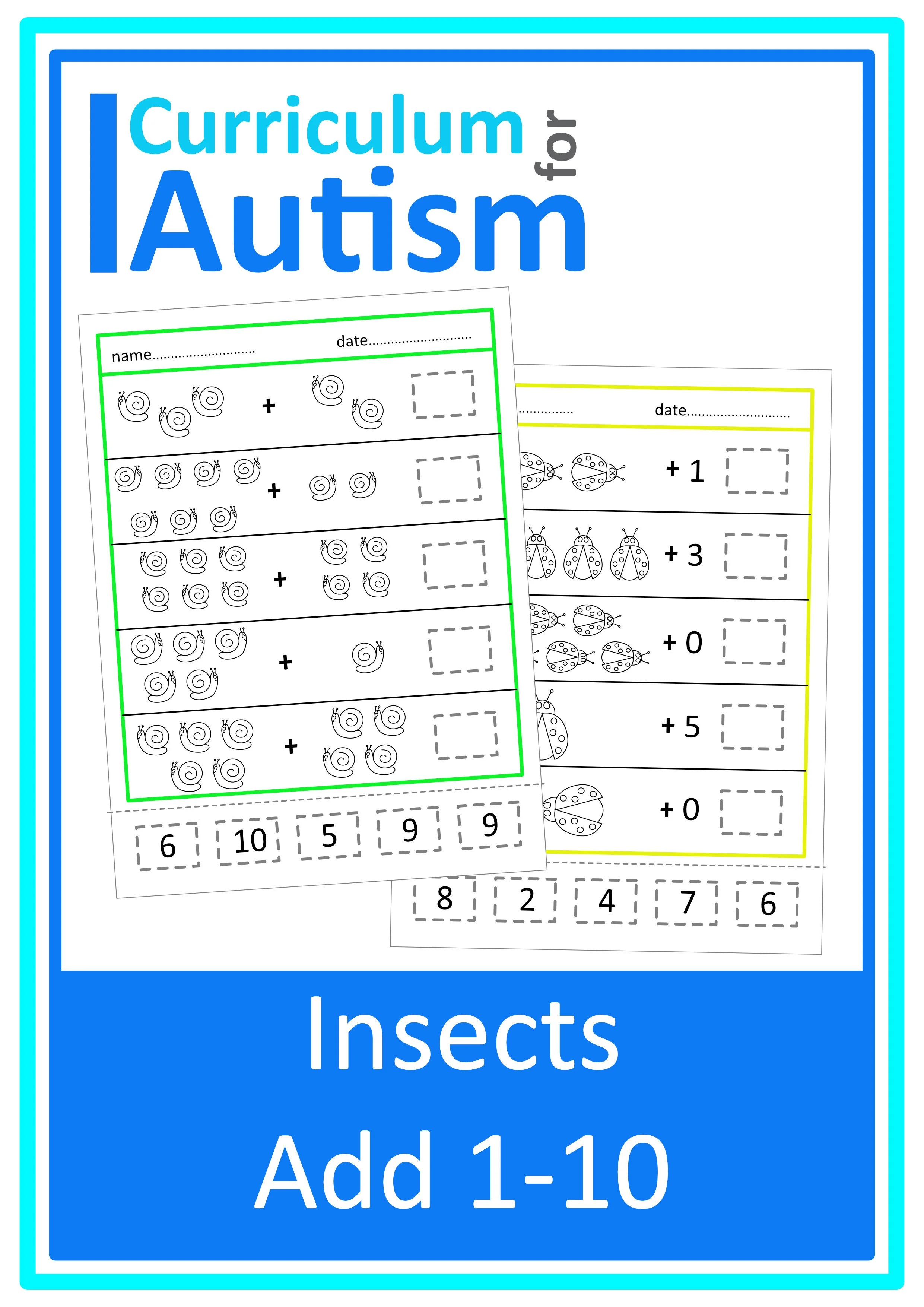 Making 10 by Addition Cards & Worksheets Autism Special Education ...