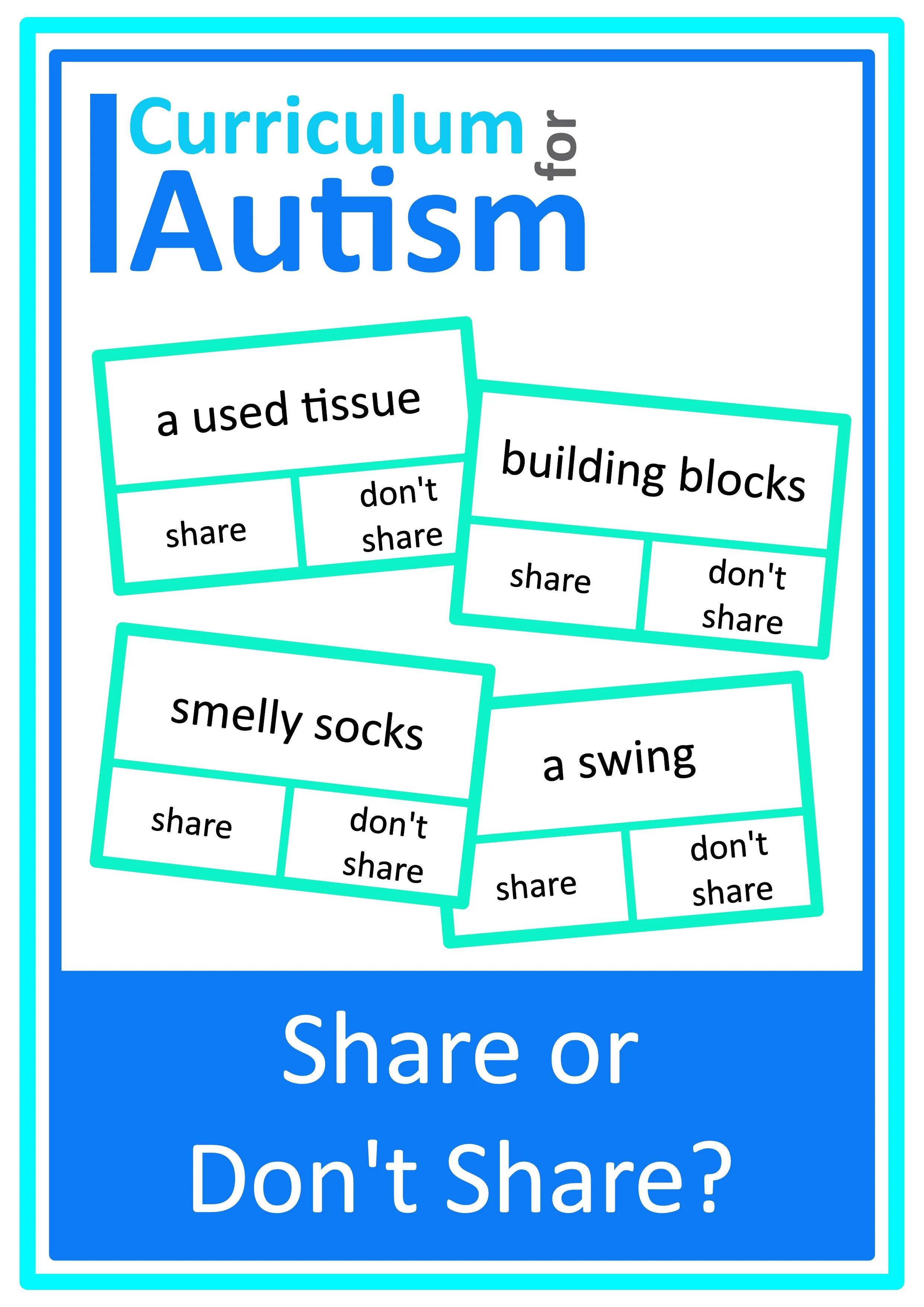 Learning to Share Cards Autism Social Skills Special Education ...