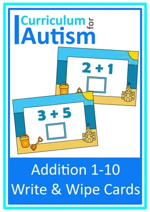Add Subtract 1-20 Missing Addends Task Cards Autism Special Education ...