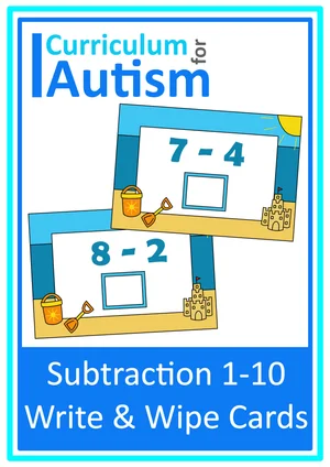 Autism Math Subtraction 1-20 Independent Task Special Education ...