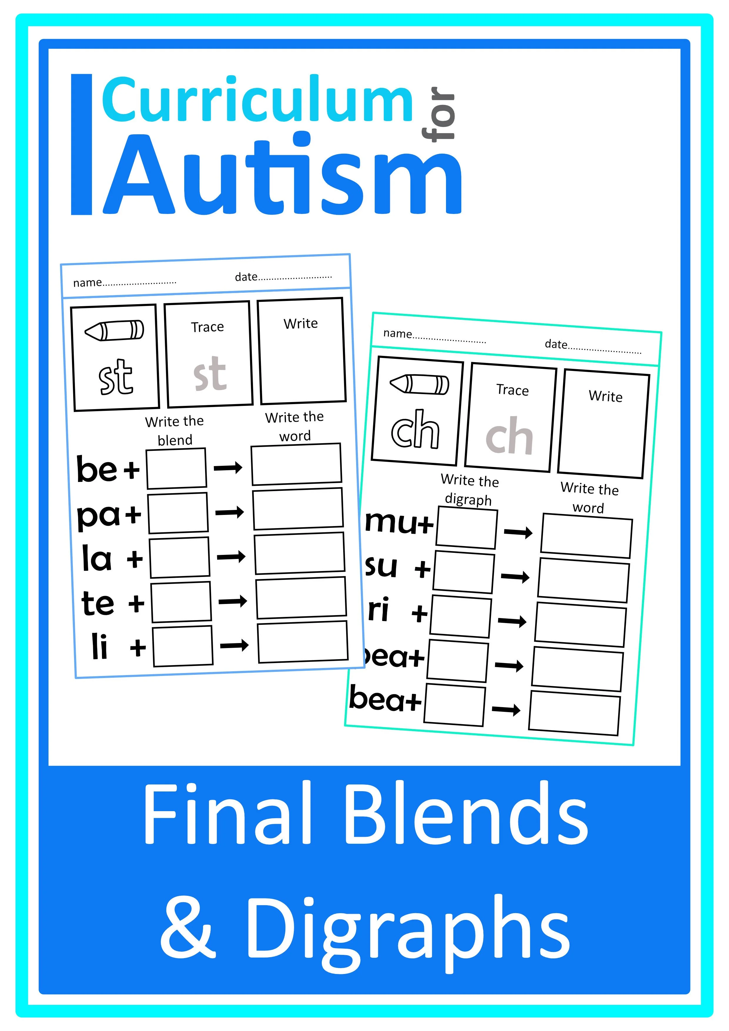 Phonics Read & Write Decodable Sentences Worksheets Autism Special ...