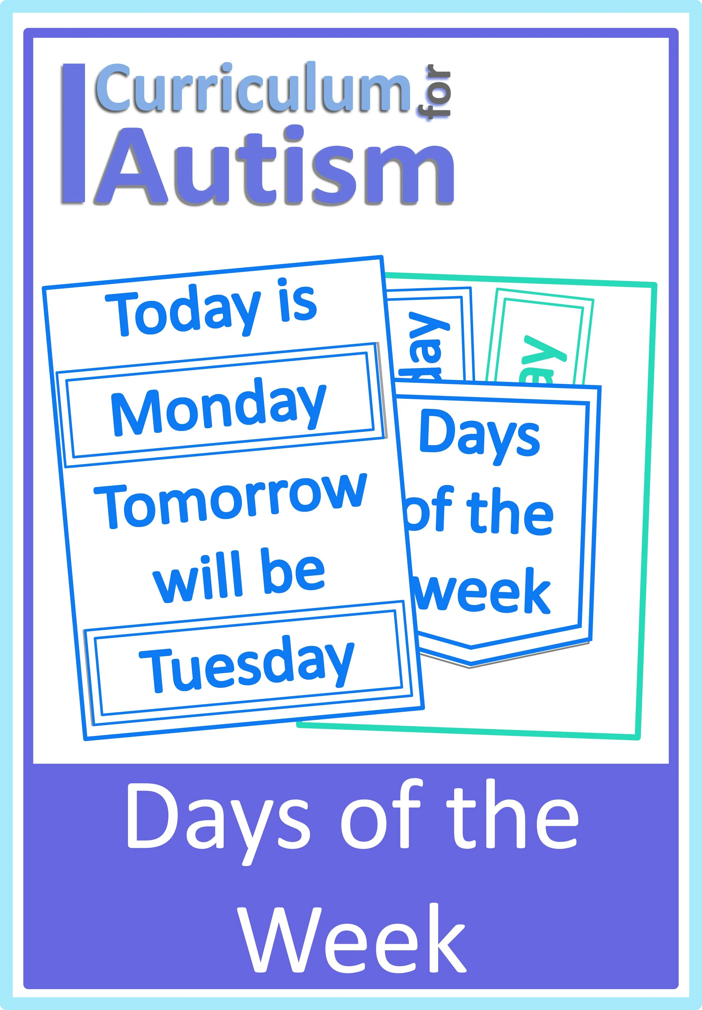 Writing Days of the Week & Months of the Year Worksheets Autism Special ...